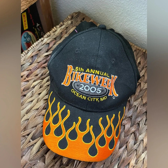Accessories | Vintage 205 Bike Week Ocean City Md Adjustable Hat With ...